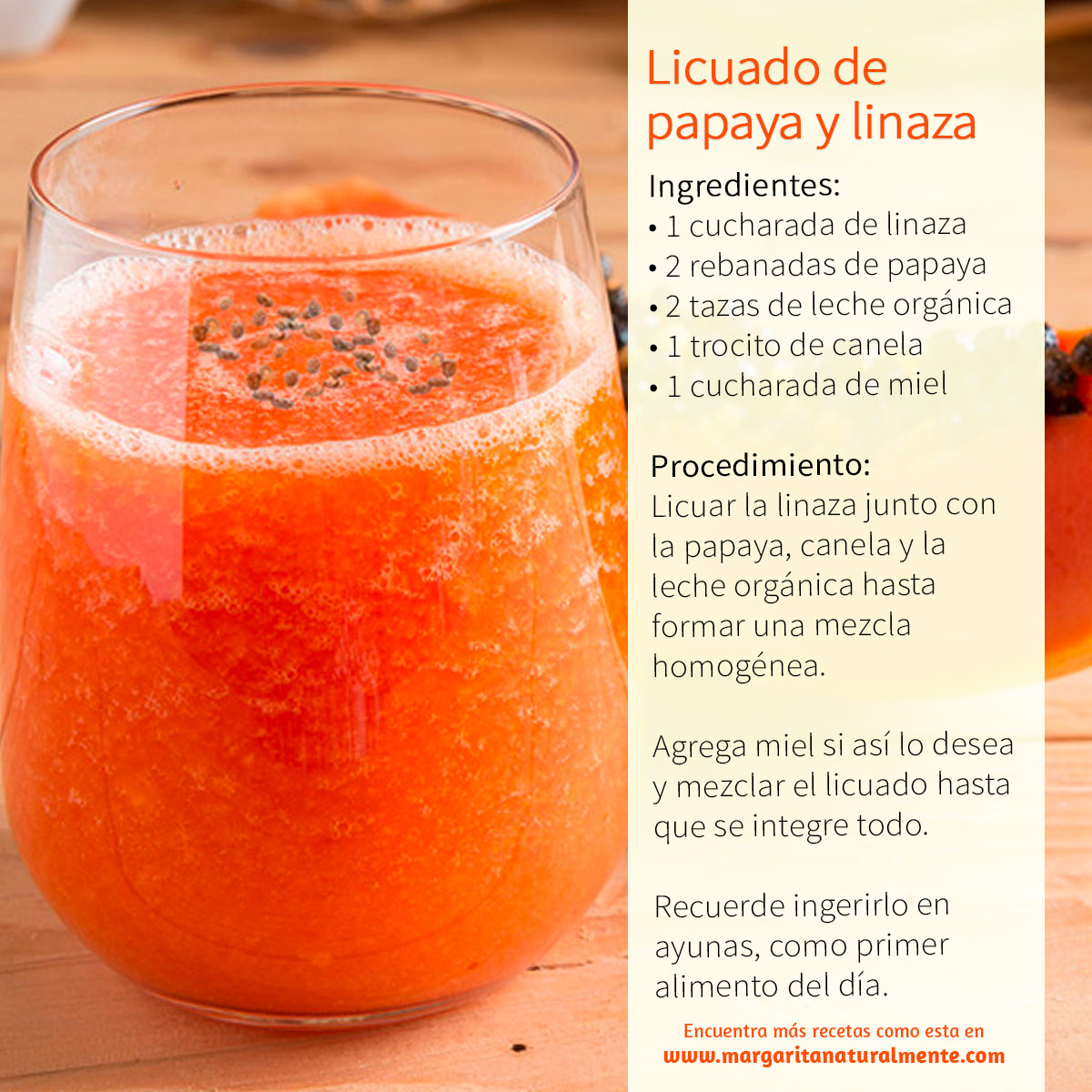 Licuado de papaya y linaza