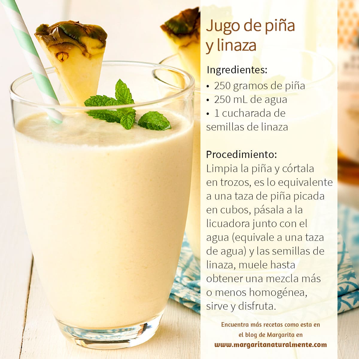 Jugo de piña y linaza